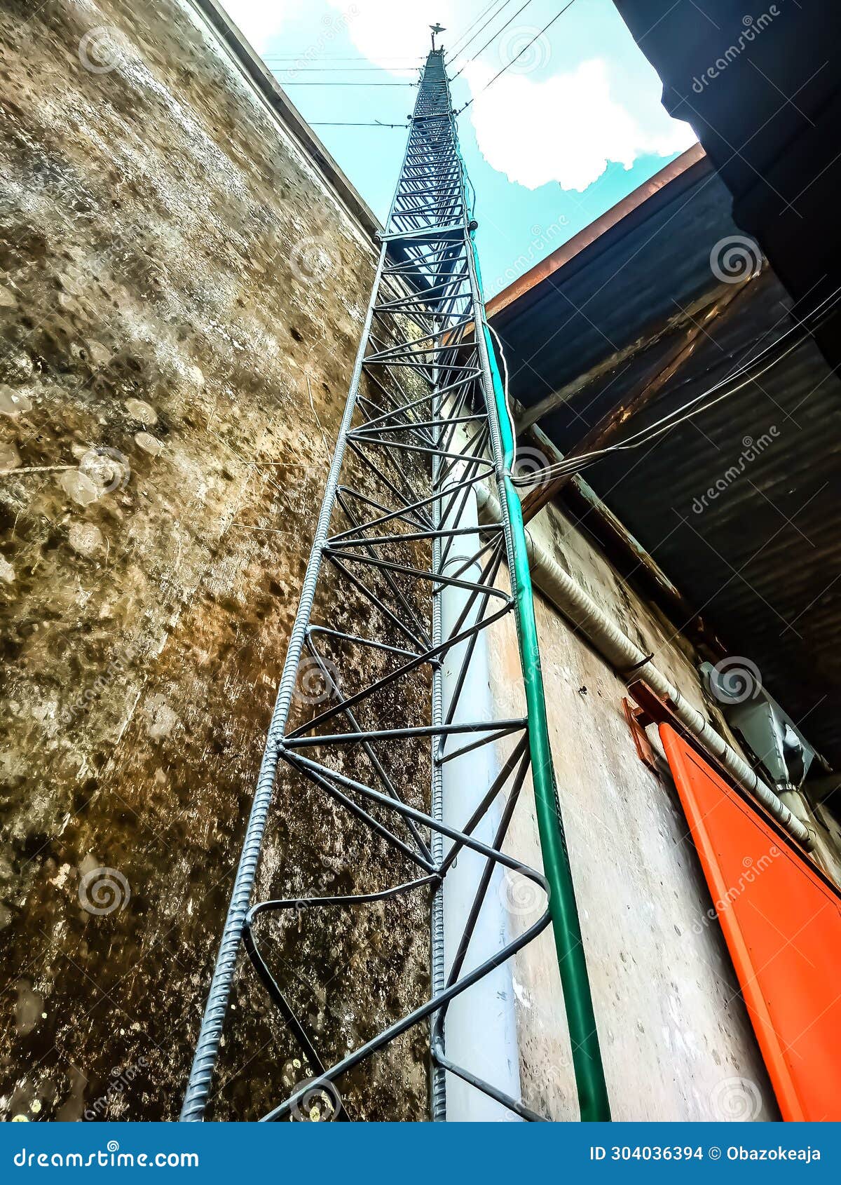 Triangular Shaped Tower Made of Concrete Iron Stock Photo - Image of ...