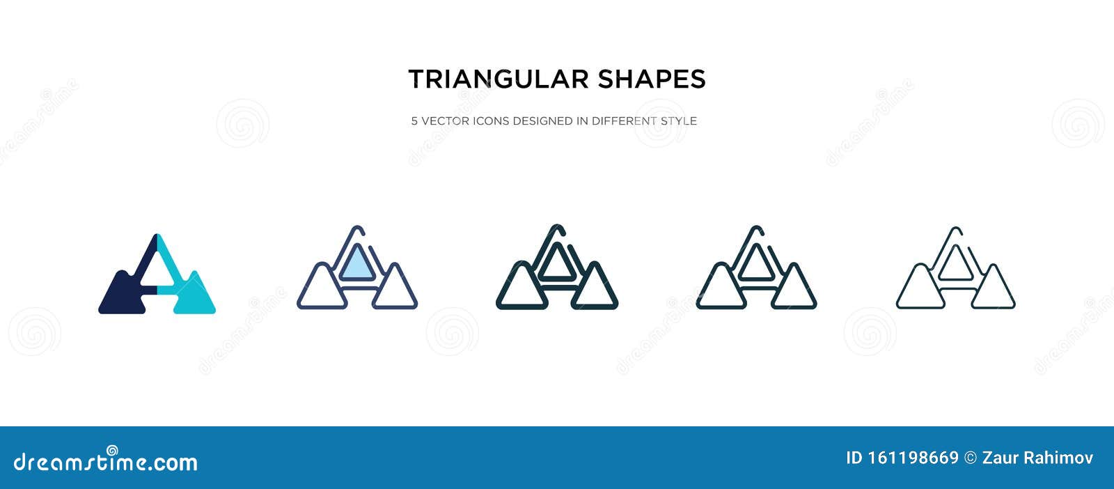 Triangular Shapes Forming Waves Icon in Different Style Vector ...