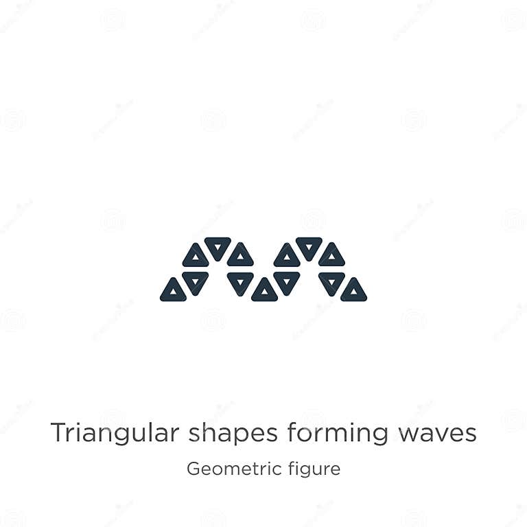 Triangular Shapes Forming Waves Icon. Thin Linear Triangular Shapes ...