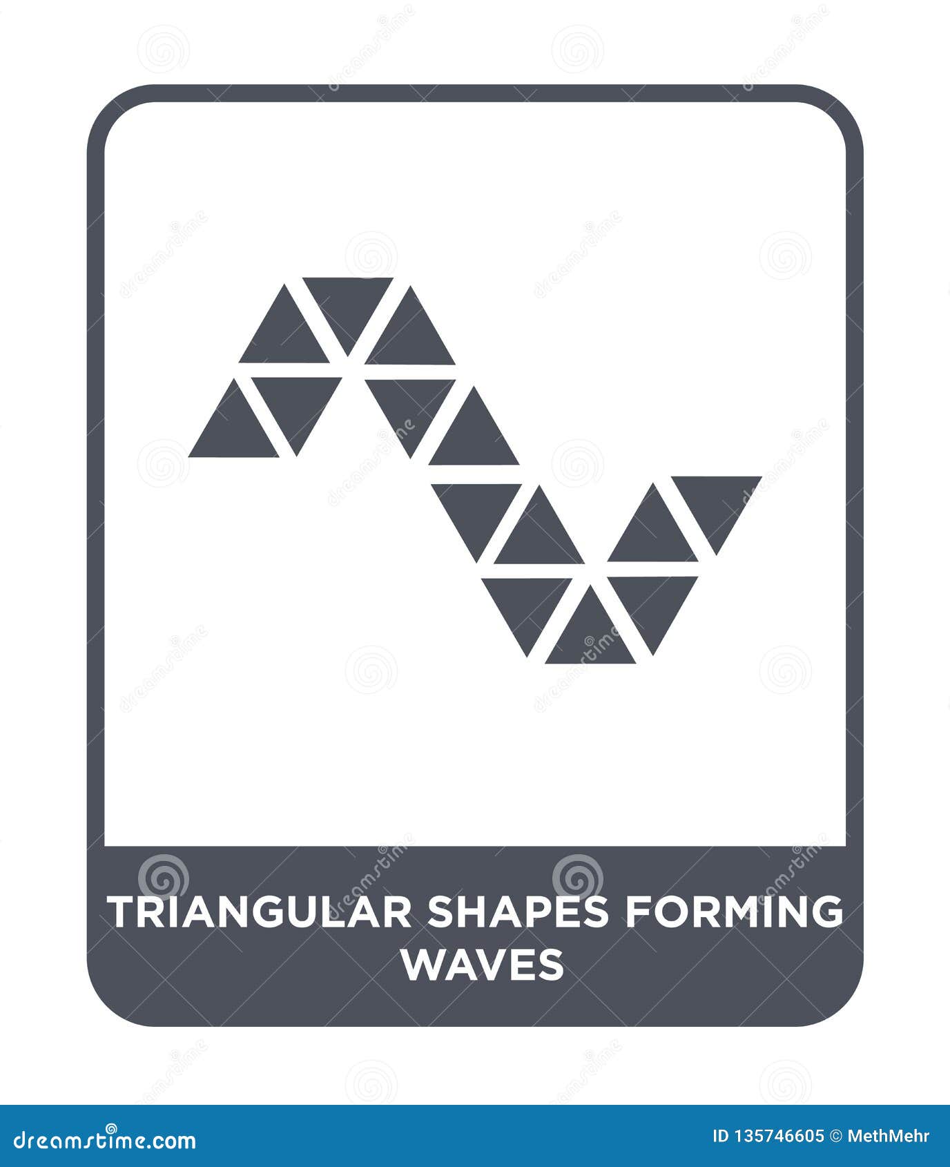Triangular Shapes Forming Waves Icon in Trendy Design Style. Triangular ...
