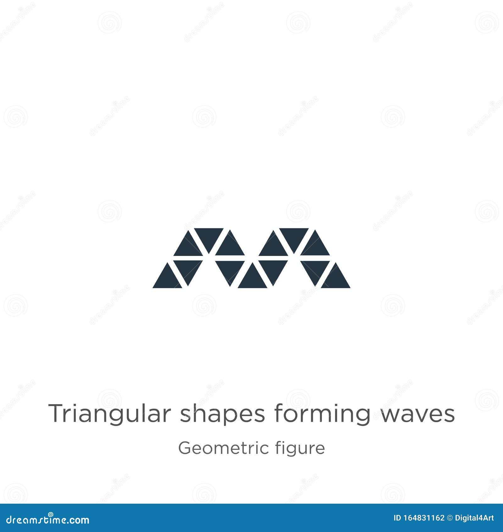 Triangular Shapes Forming Waves Icon Vector. Trendy Flat Triangular ...