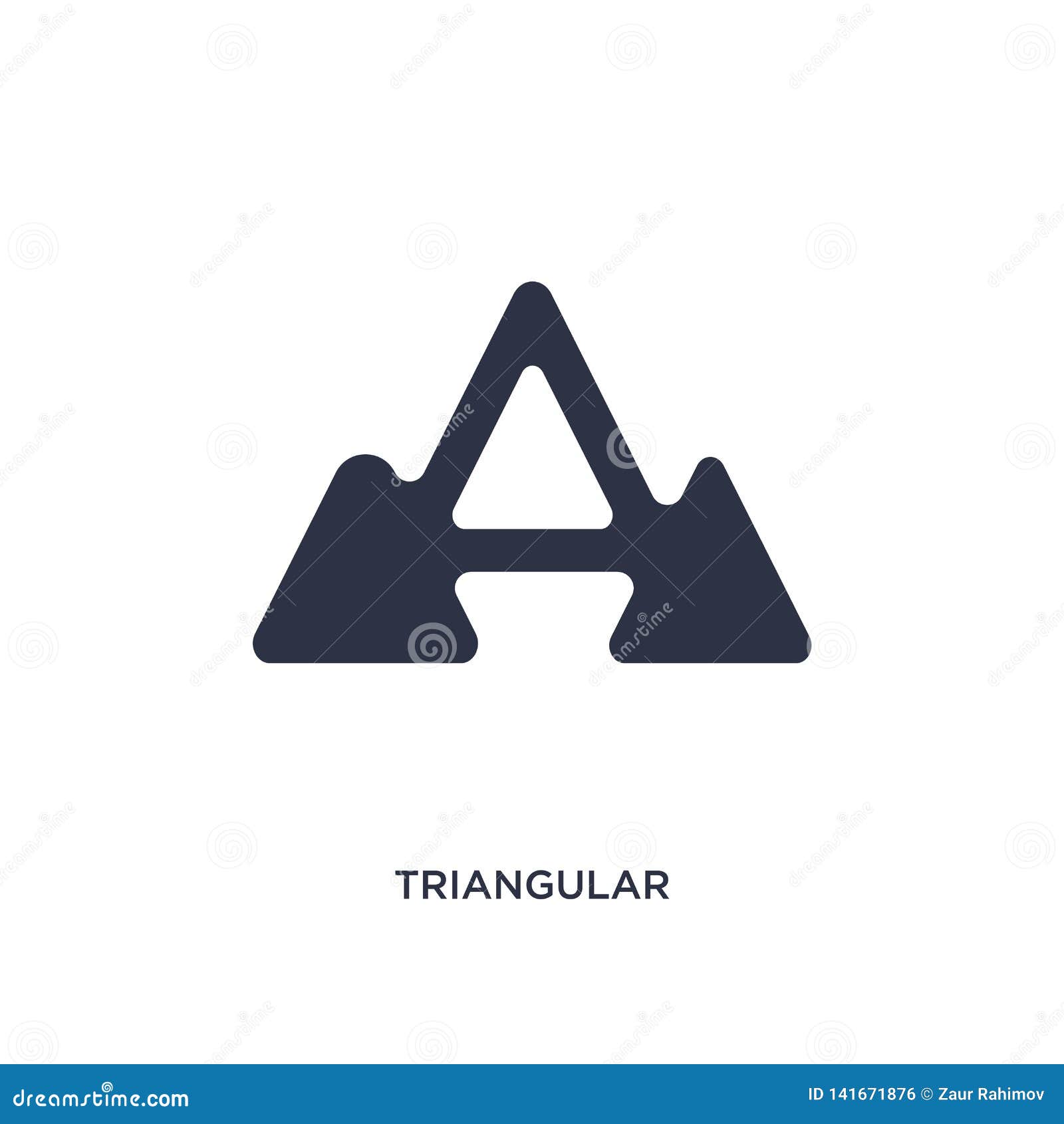 Triangular Shapes Forming Waves Icon on White Background. Simple ...