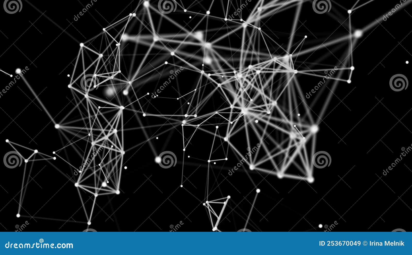 Triangular Shapes in Space. Science Digital Background. 3d Rendering ...