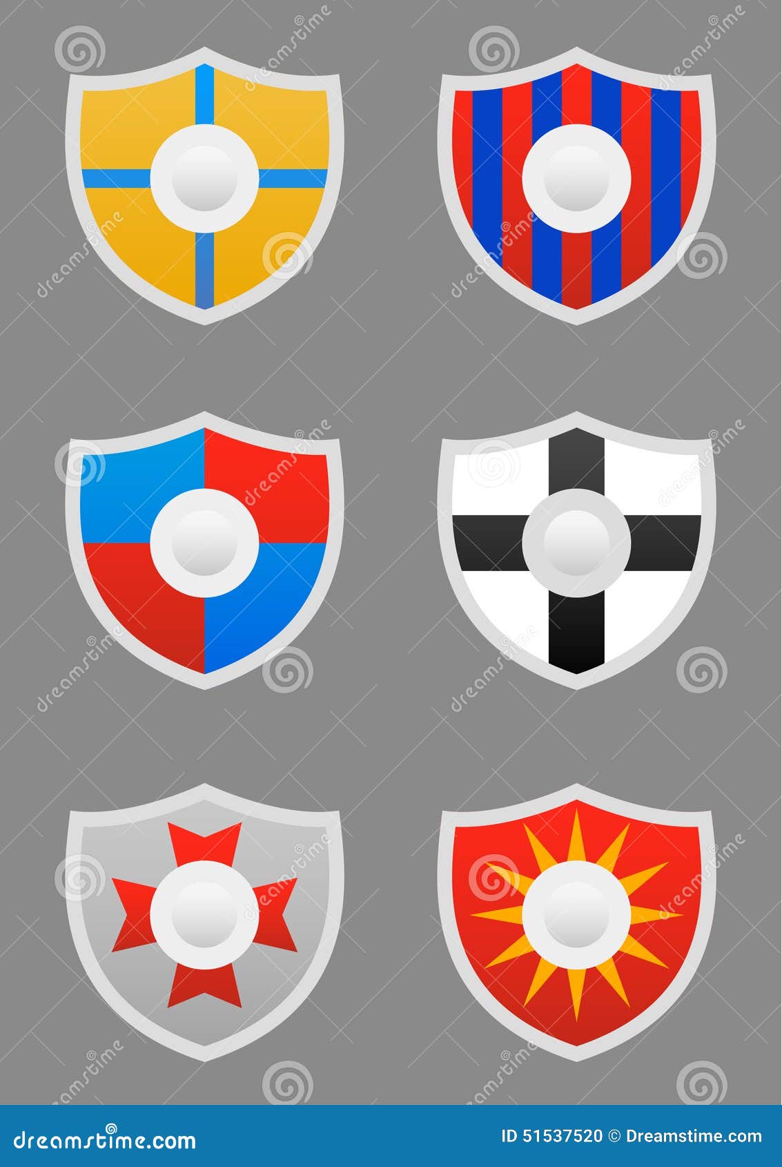 Triangular Shields Icons Set Stock Vector - Illustration of scalable ...