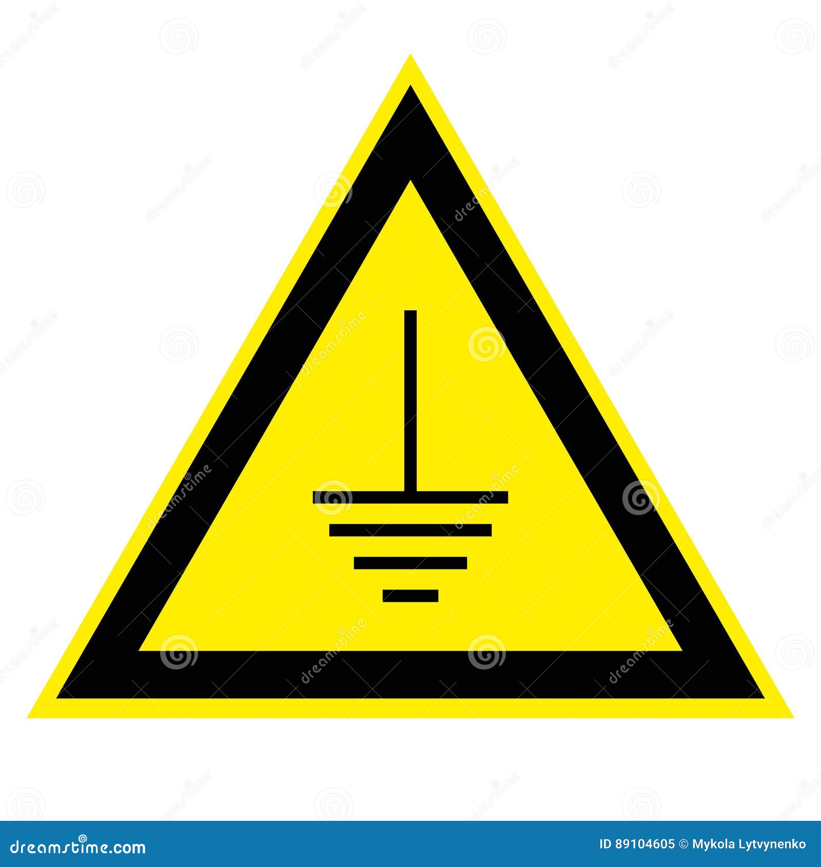 Earthing Or Grounding System For Safe Electricity Circle Outline ...