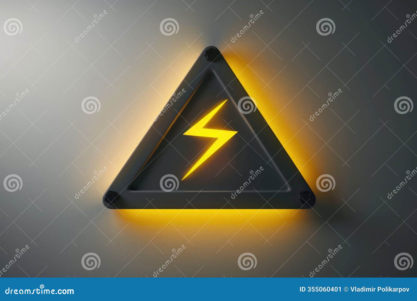 A Triangular Sign with a Lightning Bolt Symbol. Suitable for Safety and ...