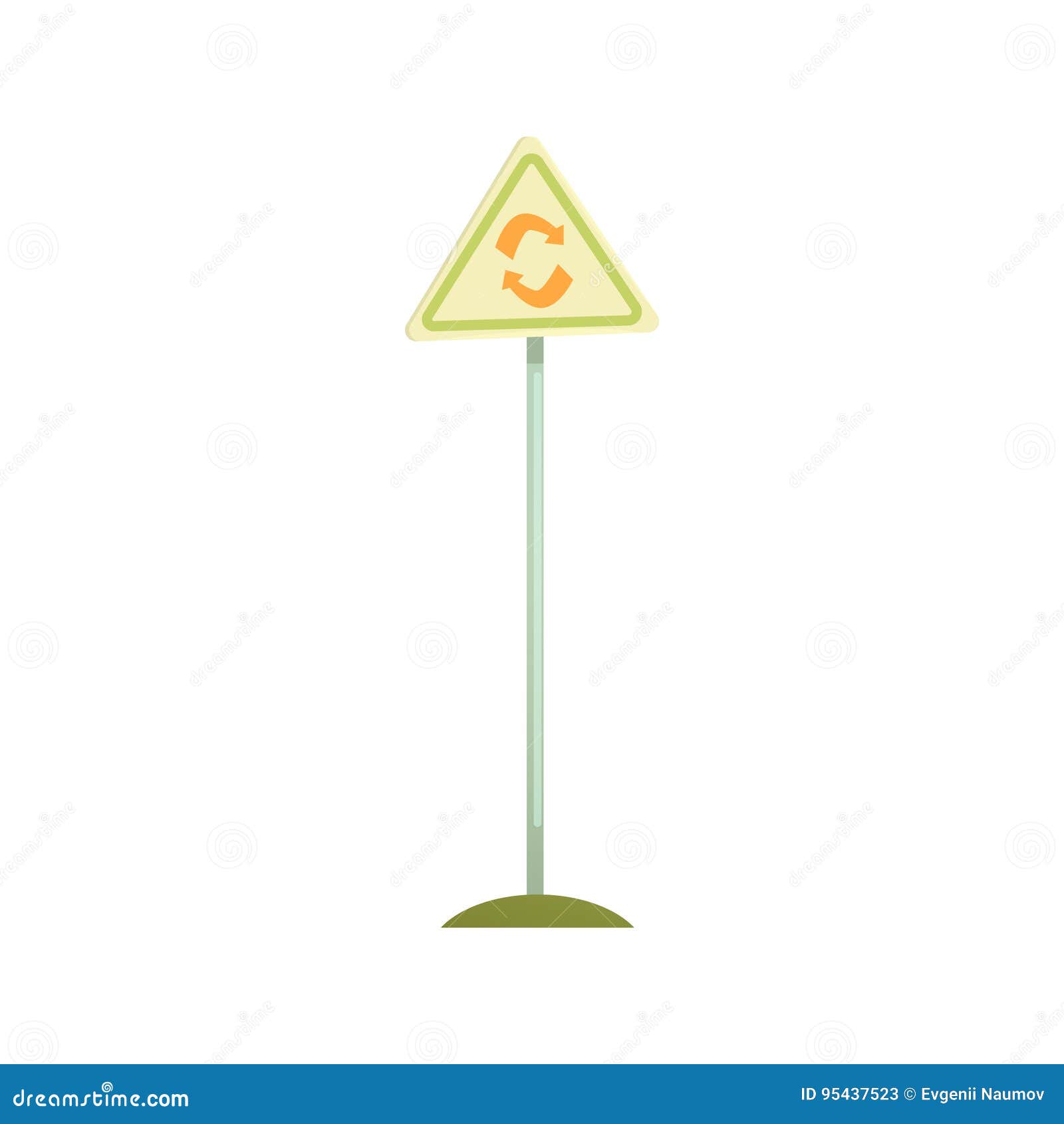 Triangular Sign With A Recycle Symbol, Waste Processing And Utilization ...