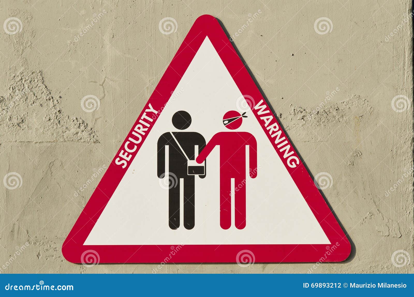 Triangular Sign To Warn About The Risk Of Being Robbed Royalty-Free ...