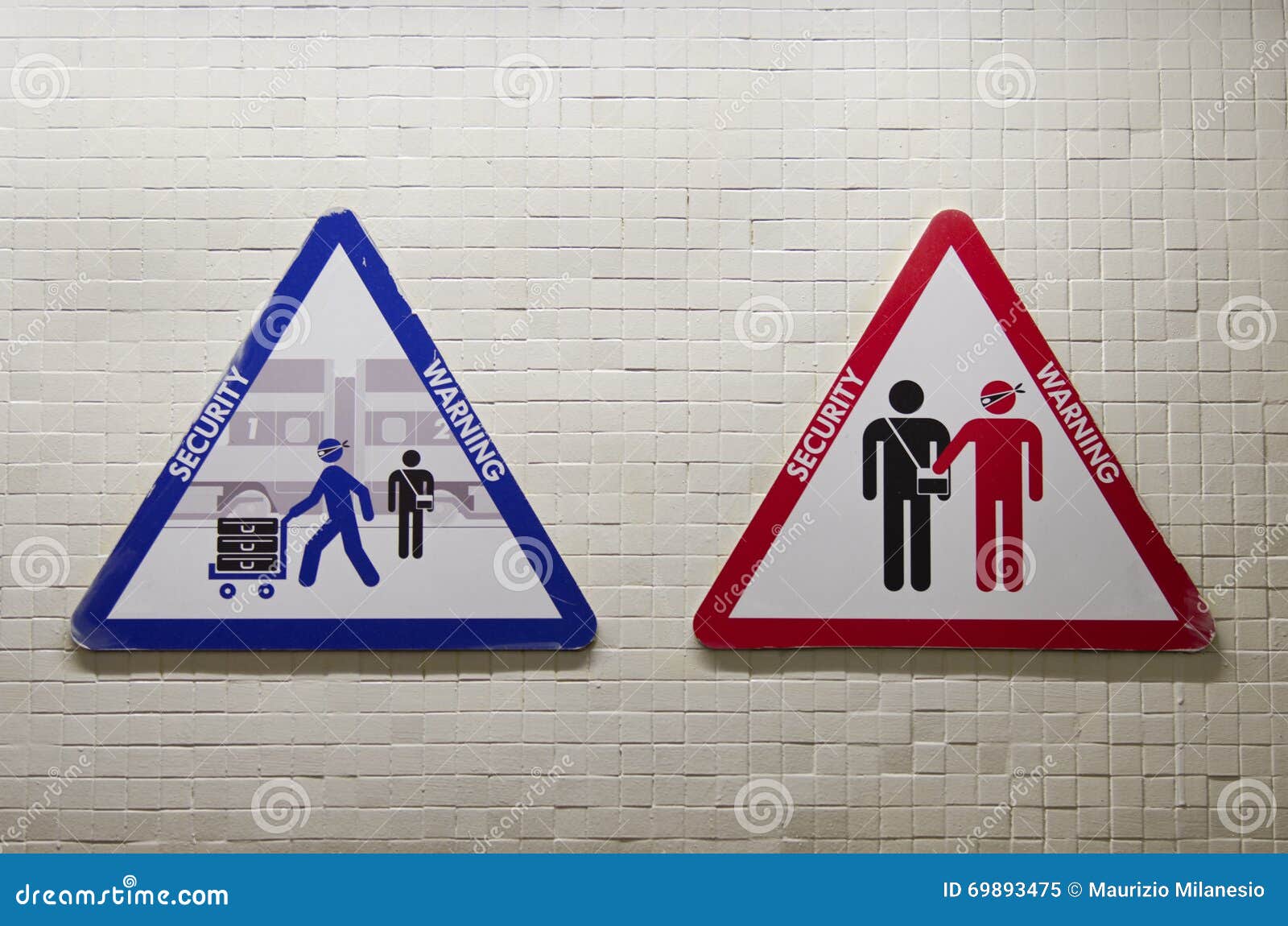 Triangular Sign To Warn about the Risk of Being Robbed Stock Image ...
