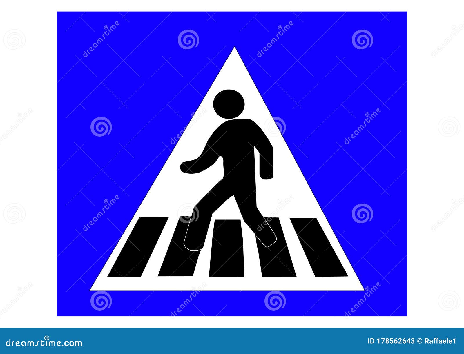 Pedestrian Crossing Traffic Sign Stock Illustration - Illustration of ...