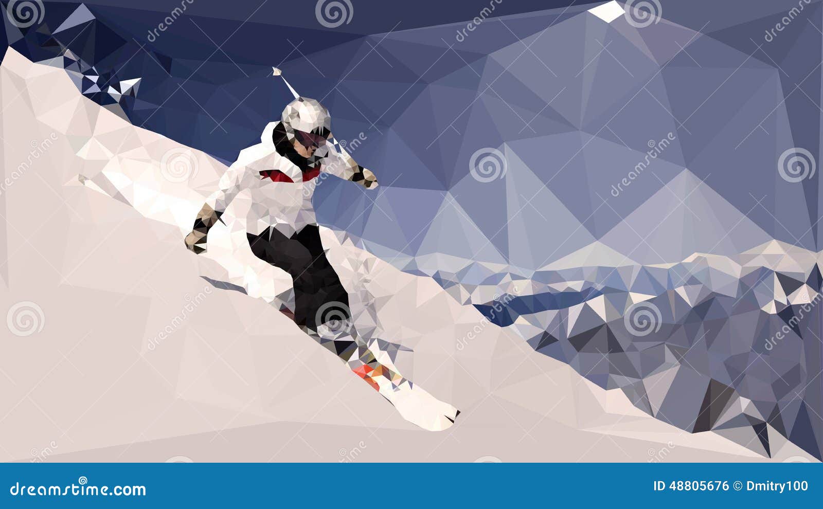 Triangular ski stock vector. Illustration of shapes, person - 48805676