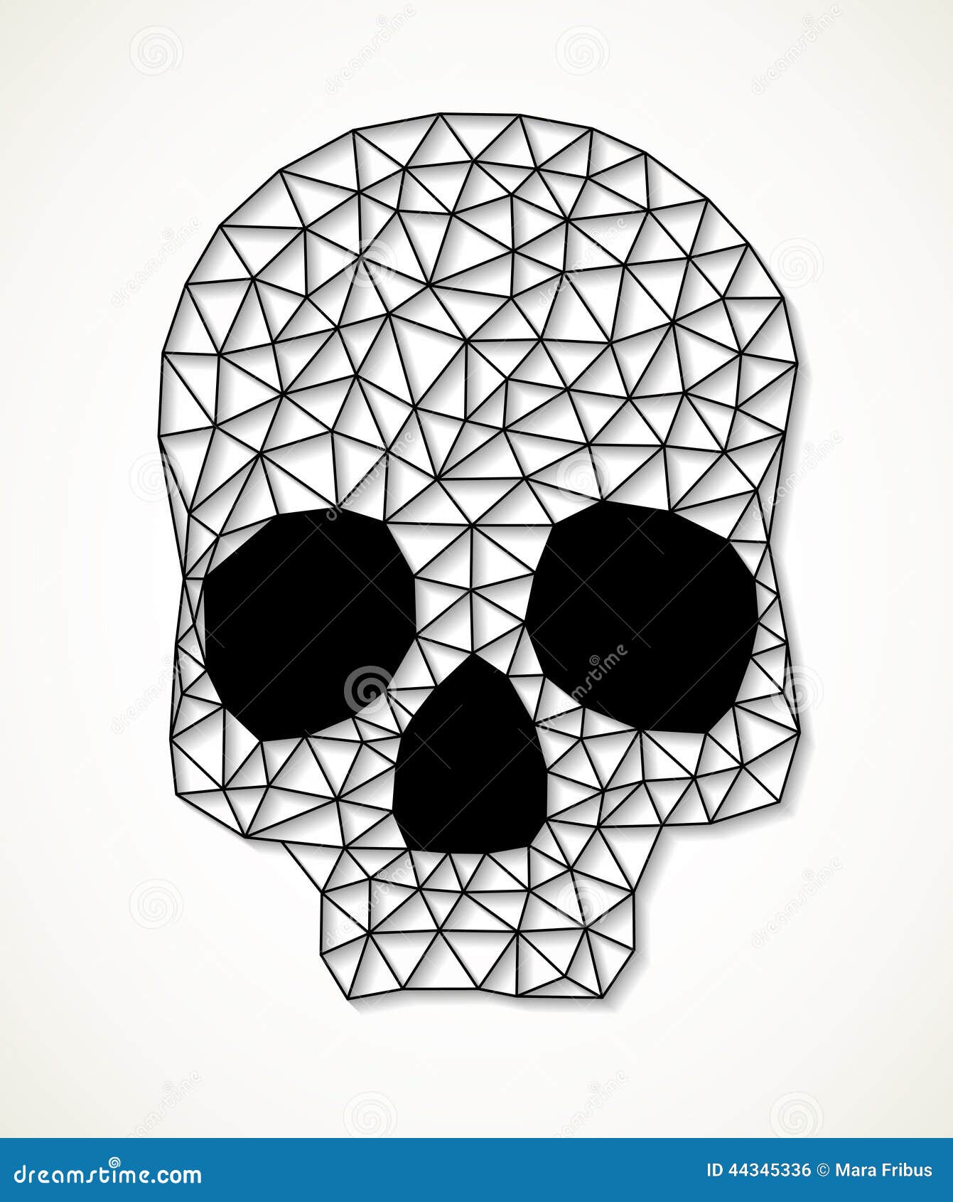 Triangular skull stock vector. Illustration of ornaments - 44345336