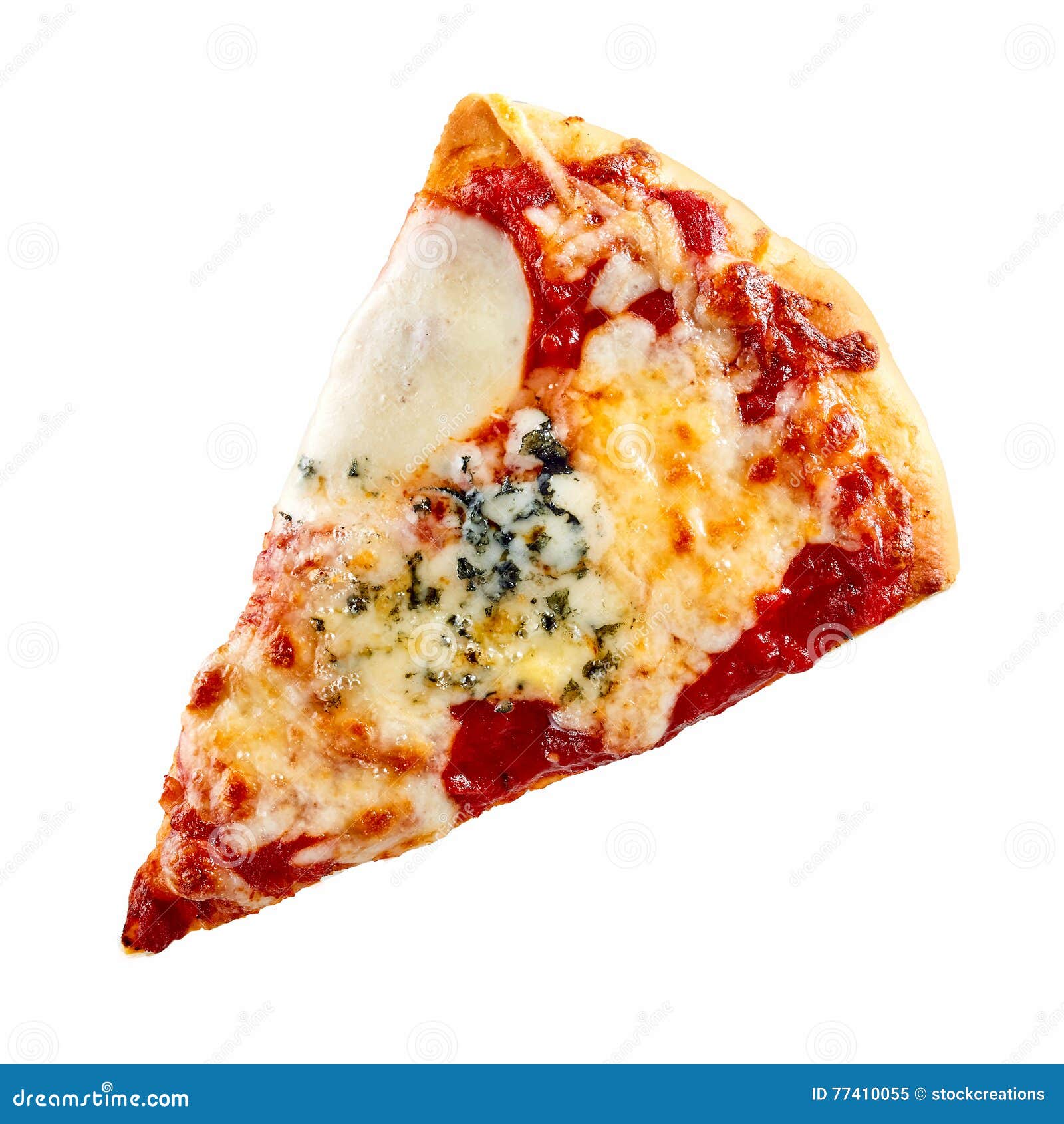 Triangular Slice of Mixed Cheese Italian Pizza Stock Image - Image of ...