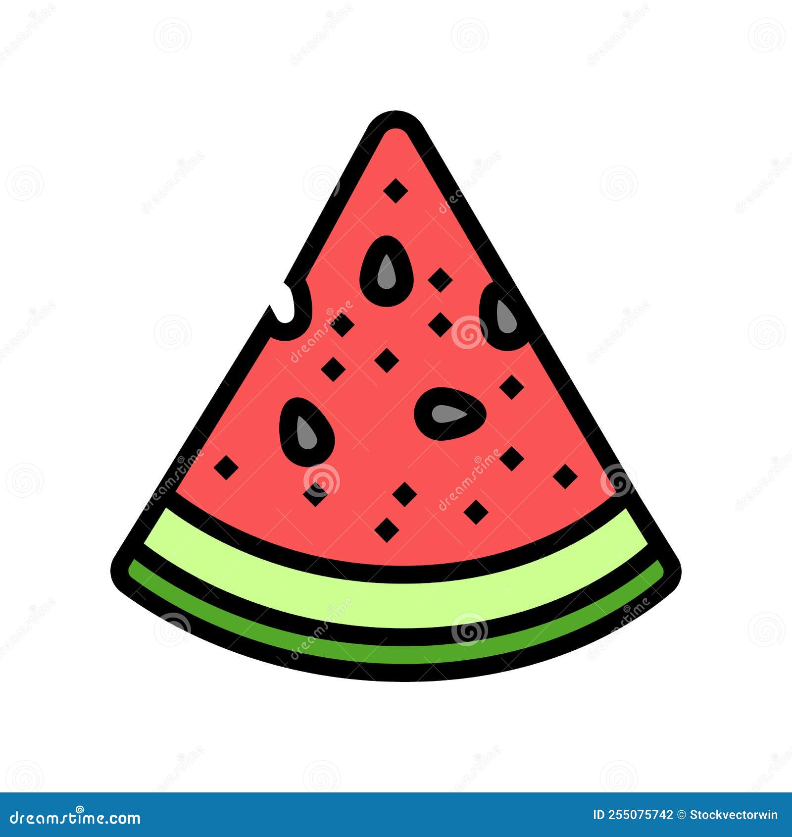 Triangular Slice Watermelon Color Icon Vector Illustration Stock