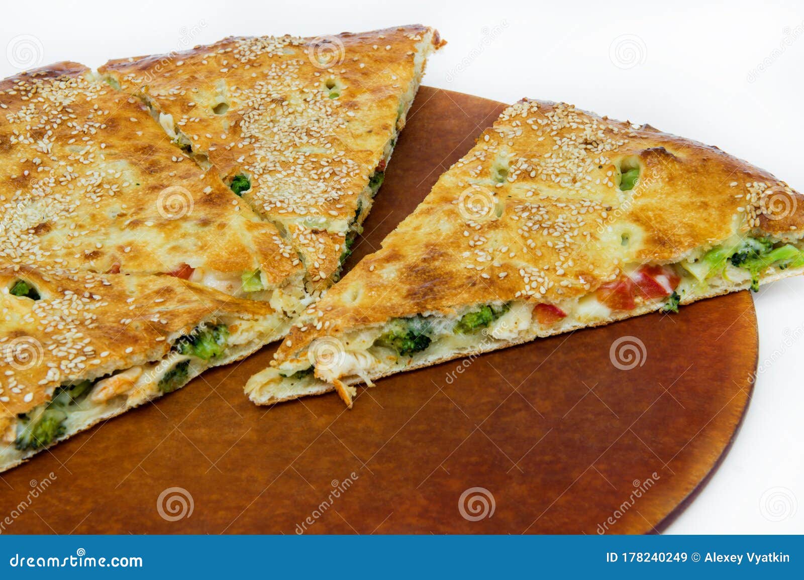 Triangular Slices of Pie with Spinach Stock Image - Image of pizza ...