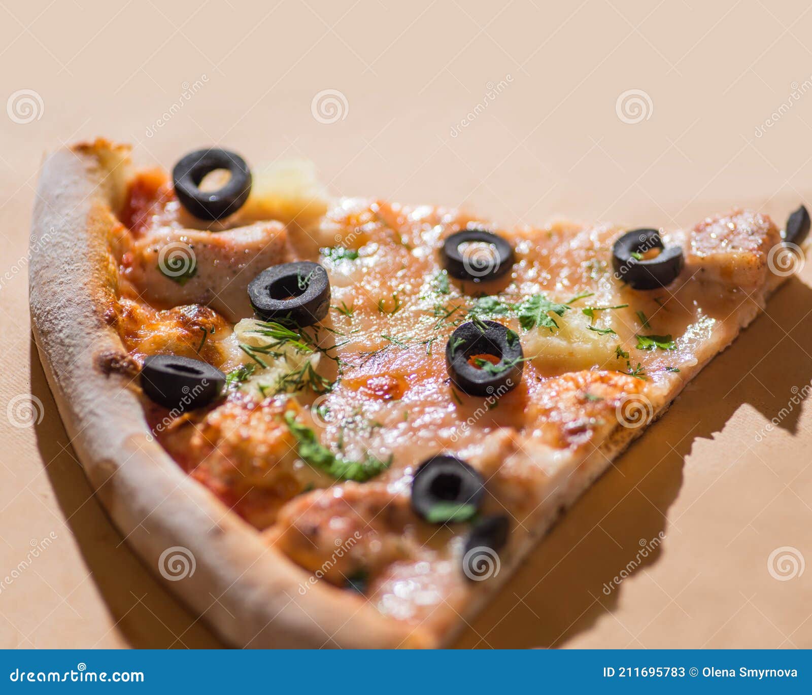Triangular slices of pizza stock image. Image of bright - 211695783