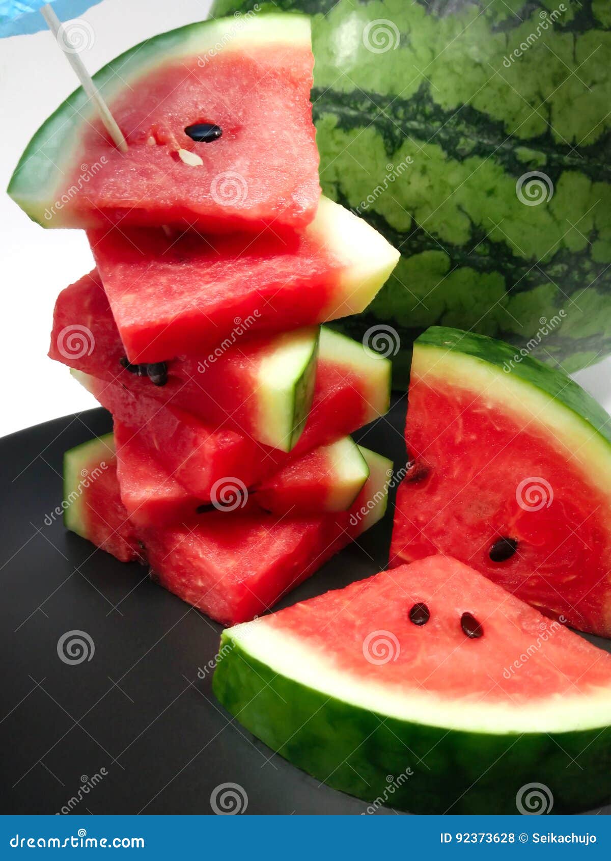 Triangular Slices of Red Watermelon Stock Photo - Image of chopped ...