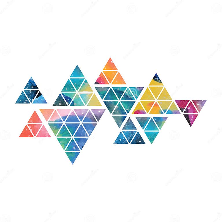 Triangular Space Design. Abstract Watercolor Ornament Stock Vector ...