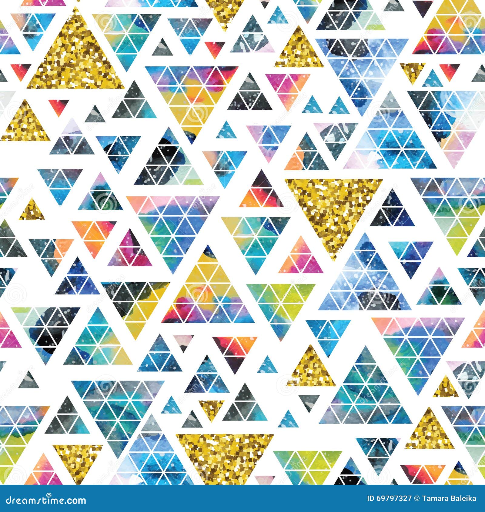 Triangular Space Design. Abstract Watercolor Ornament Stock Vector ...