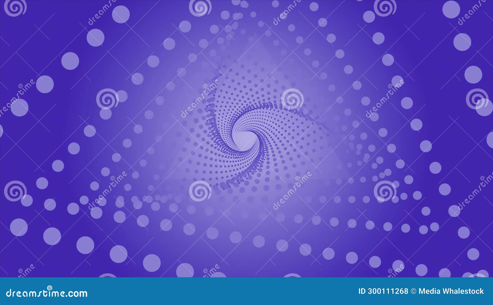 Triangular Spiral Tunnel of Dots. Motion. Simple Tunnel Made of ...