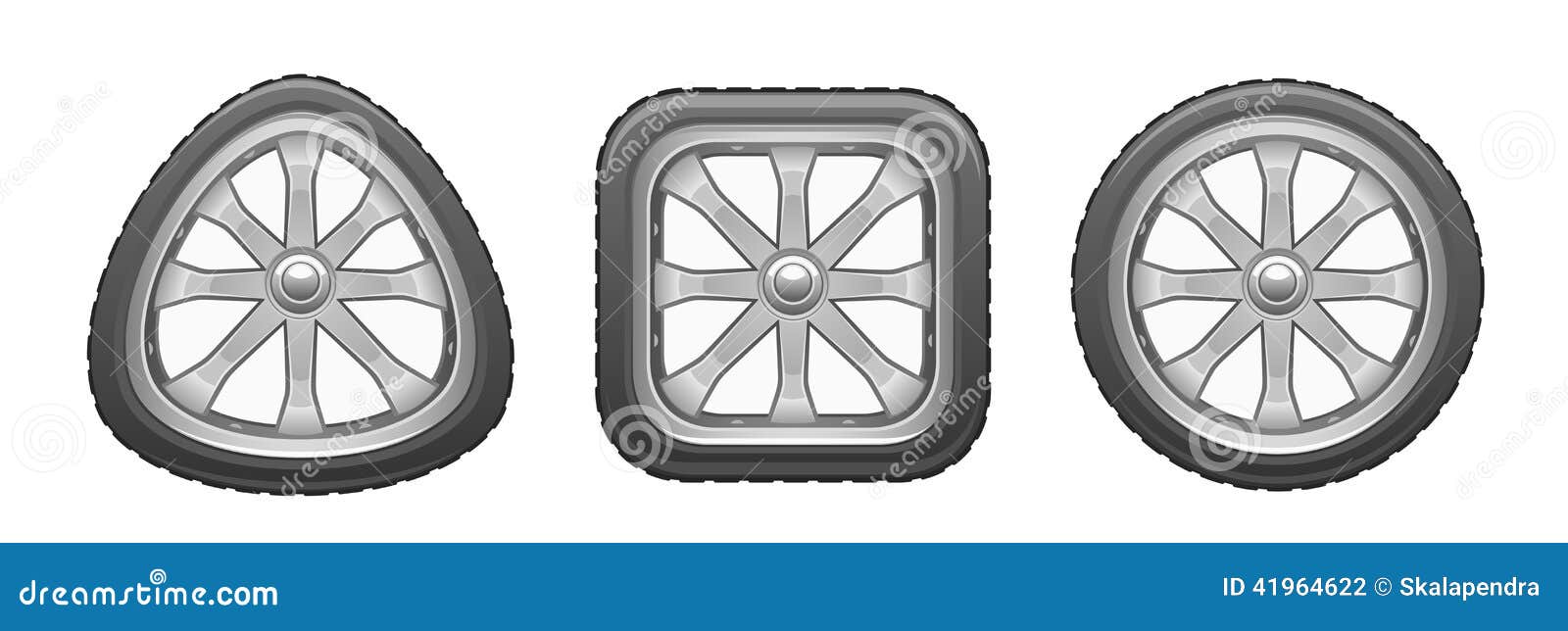 Triangular Square Round Wheel Stock Vector - Illustration of steel ...