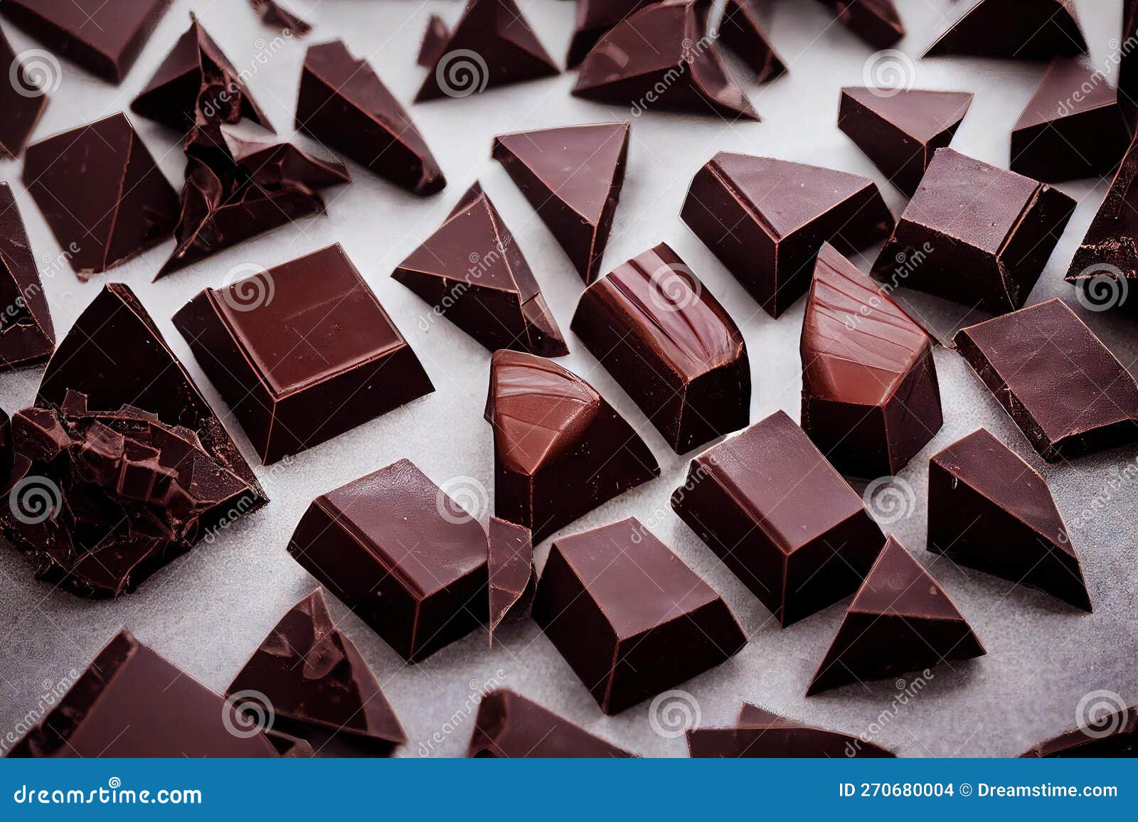 Triangular and Square Sweets Made of Dark and Milk Chocolate on White ...