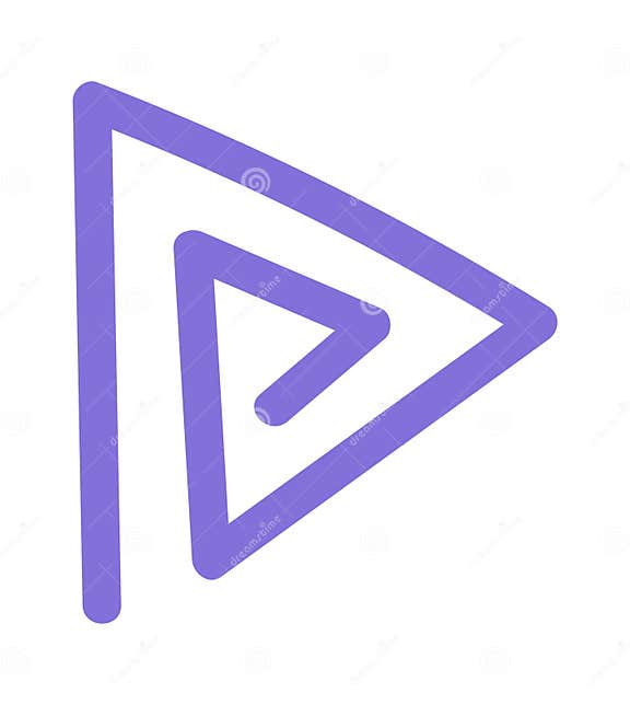 Triangular Squiggle Outline Color Doodle Stock Vector - Illustration of ...