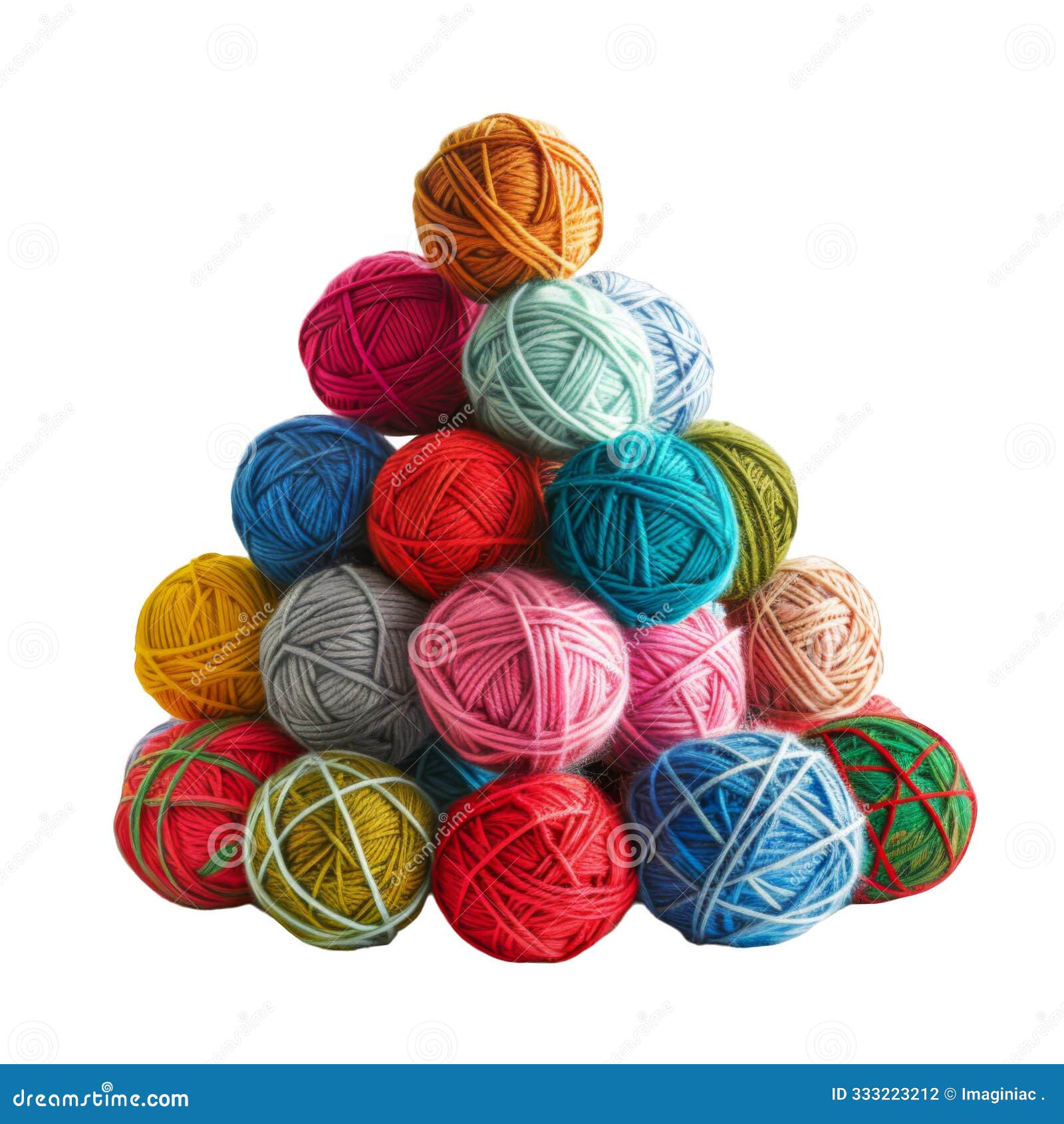 A Triangular Stack of Colorful Yarn Balls Stock Illustration ...