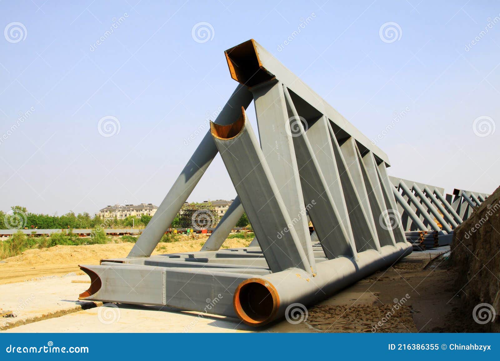 Triangular Steel Frame Structure Stock Image - Image of construction ...