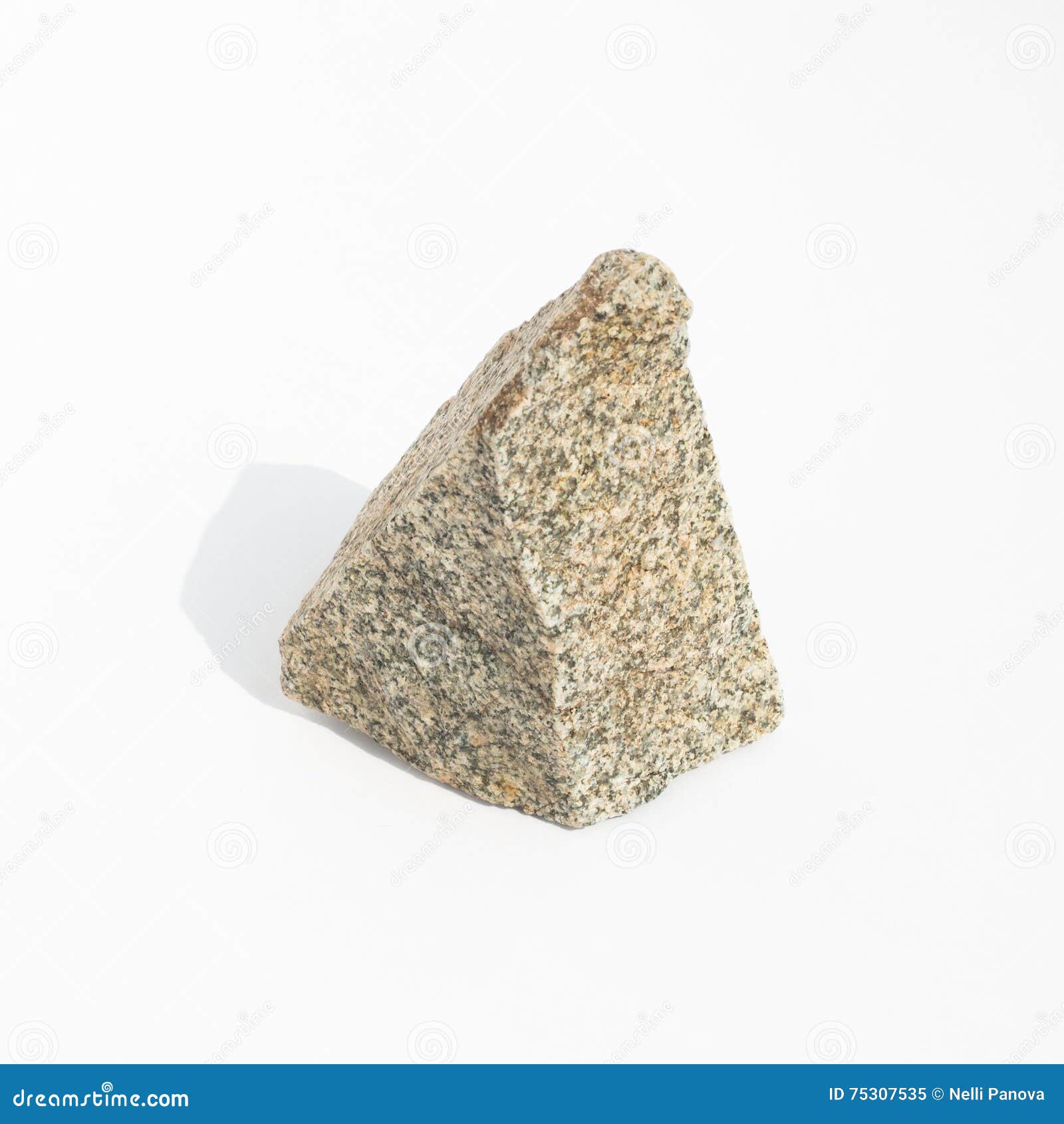 Triangular Stone on a White Background Stock Image - Image of ...