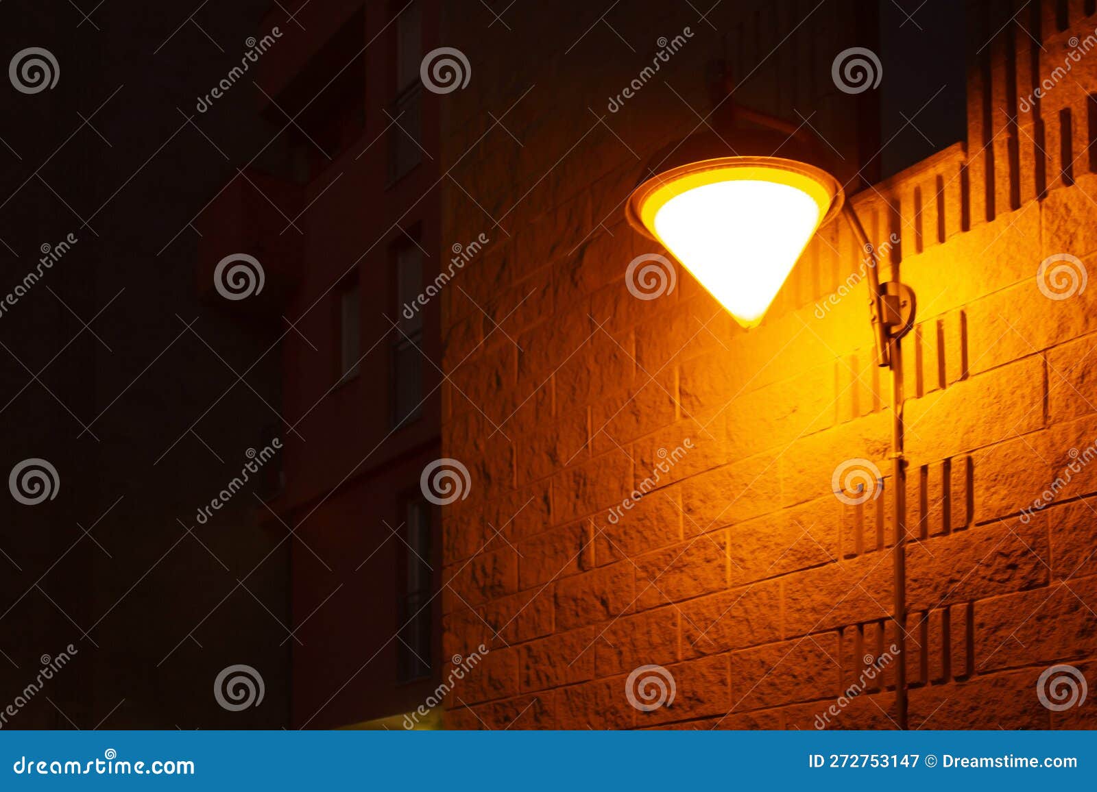 Triangular street lamp stock image. Image of dark, lantern - 272753147
