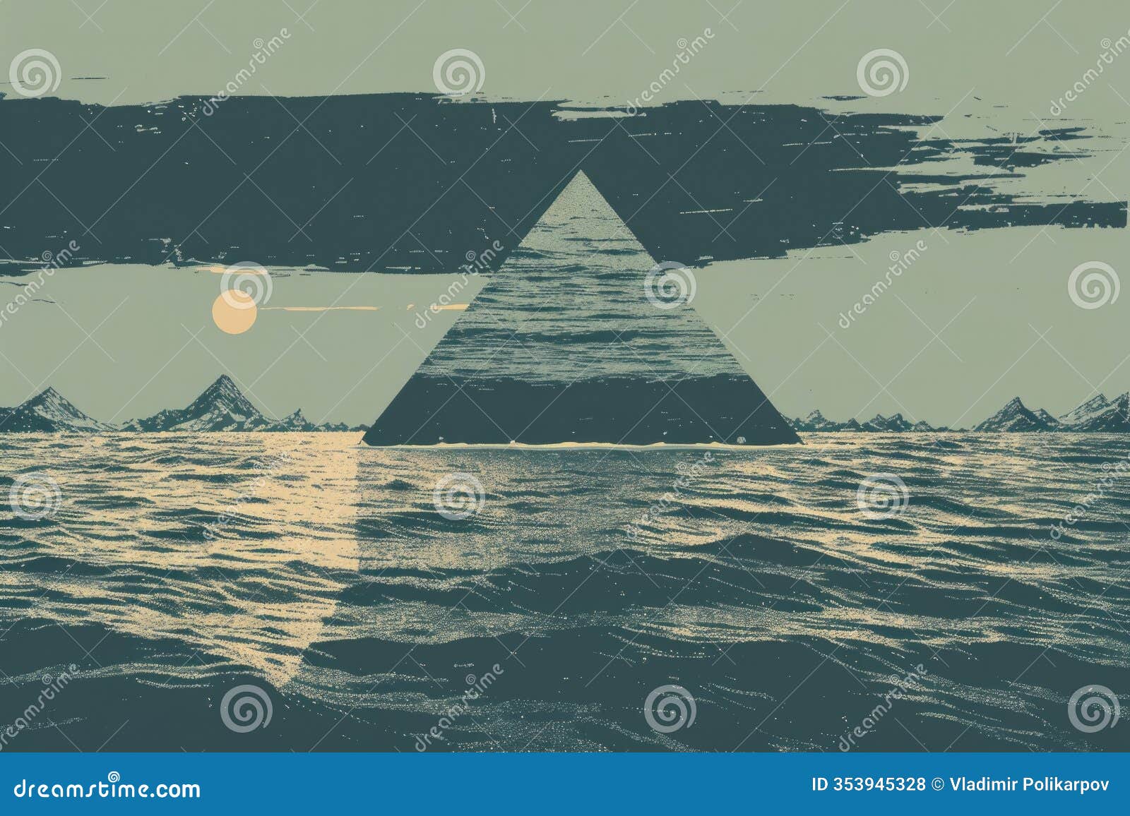 A Triangular Structure Floating in the Vast Ocean. Suitable for Various ...