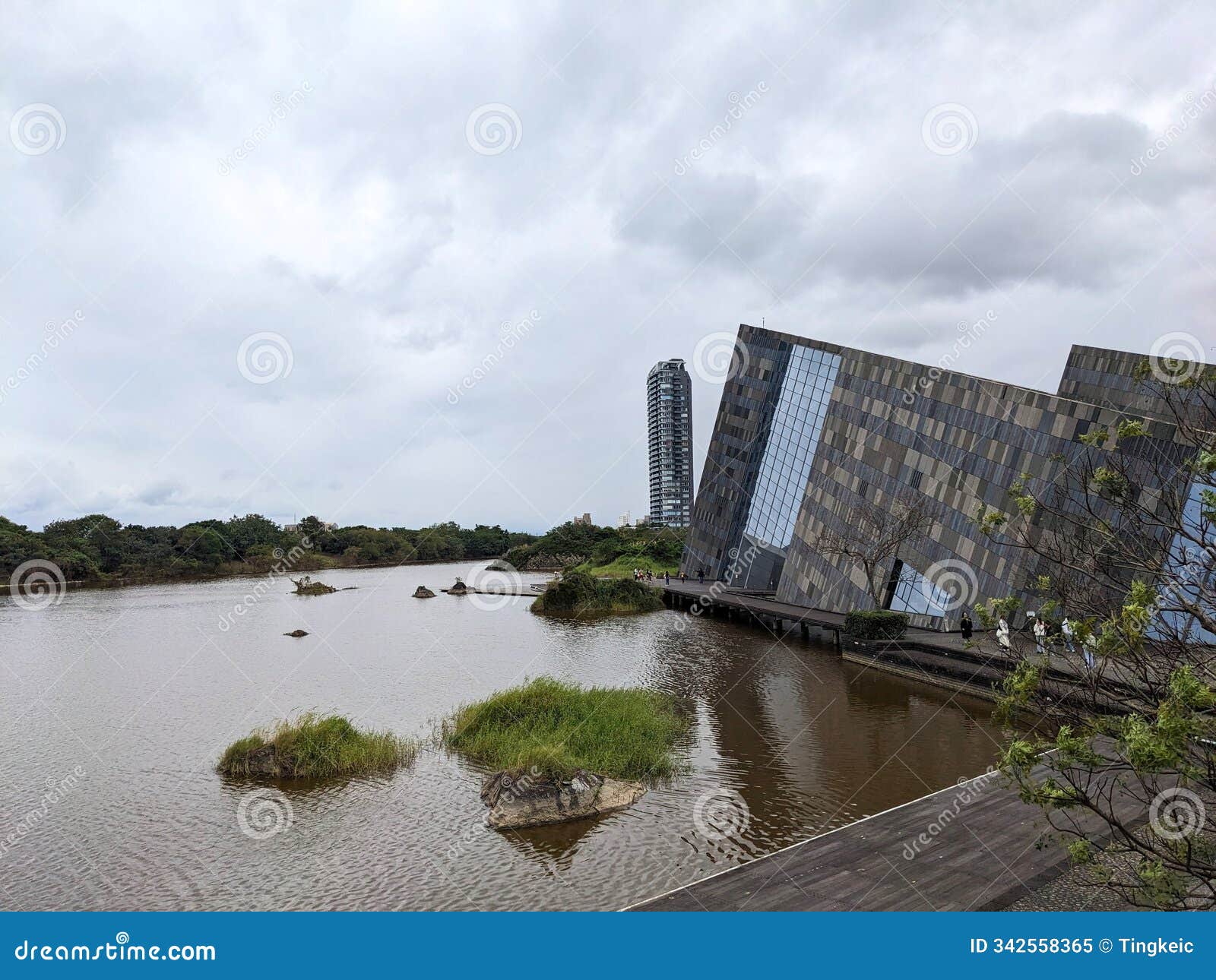 Triangular Structure of Lanyang Museum Next To a Pond Editorial Image ...