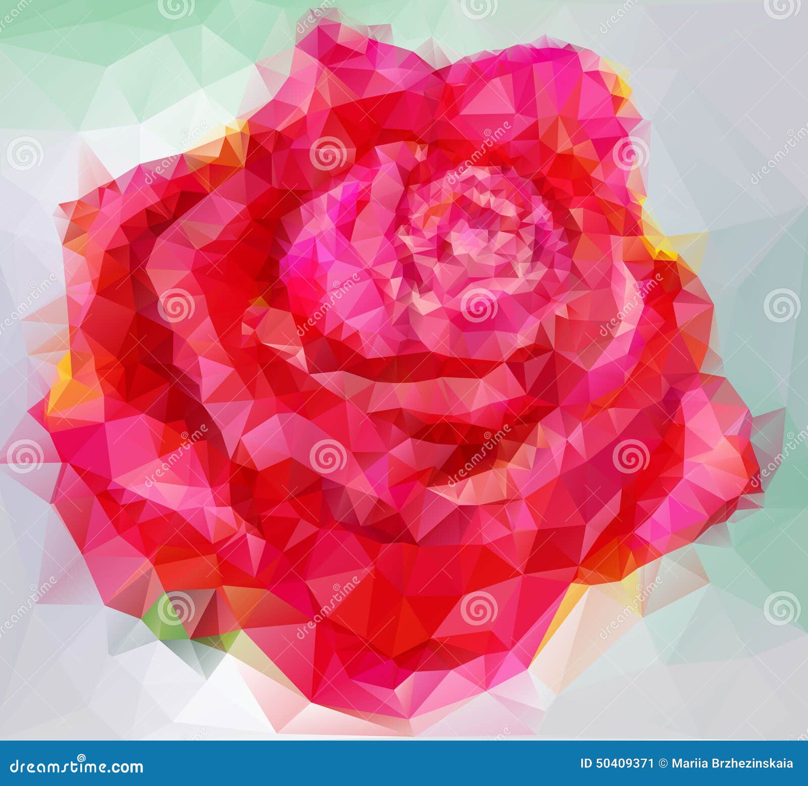 Â a triangular style rose. stock vector. Illustration of romantic ...