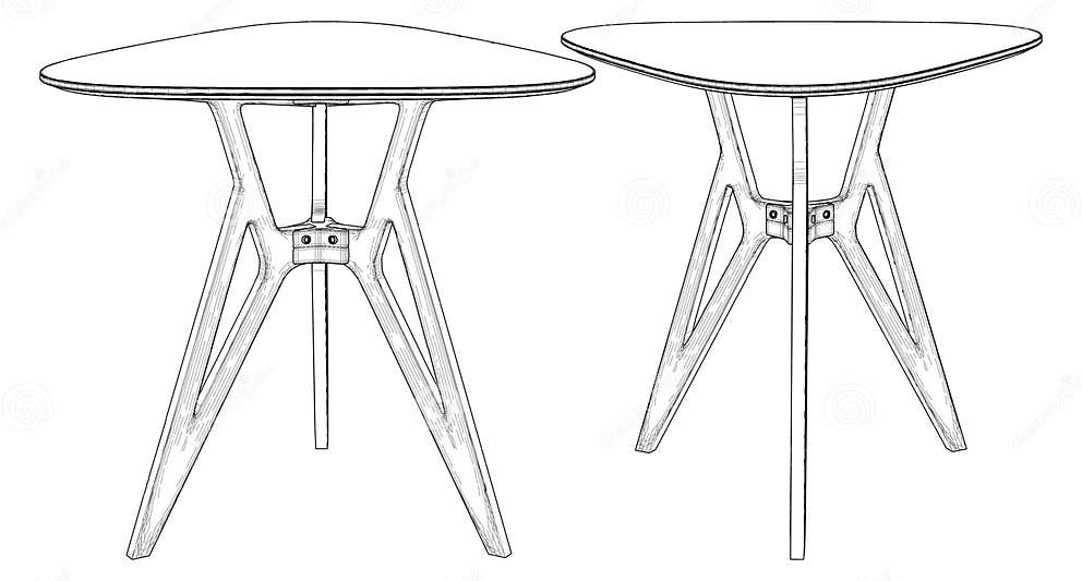 Triangular Table Vector. Illustration Isolated on White Background ...