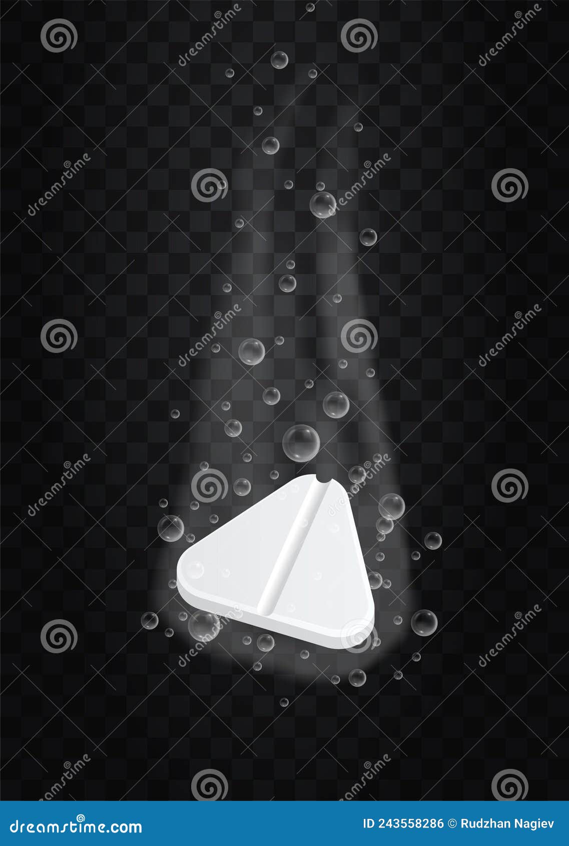 Triangular Tablet with Bubbles Concept Stock Vector - Illustration of ...