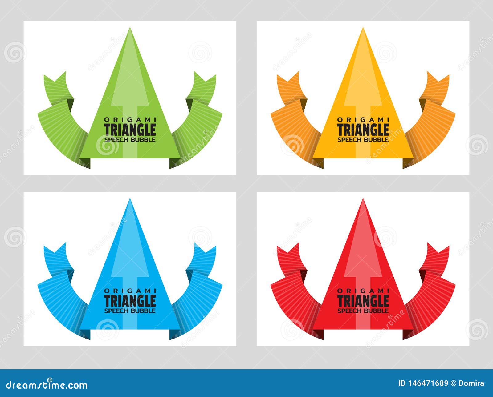 Triangular Text Banner with Up Arrow and Ribbons. Web Stickers ...