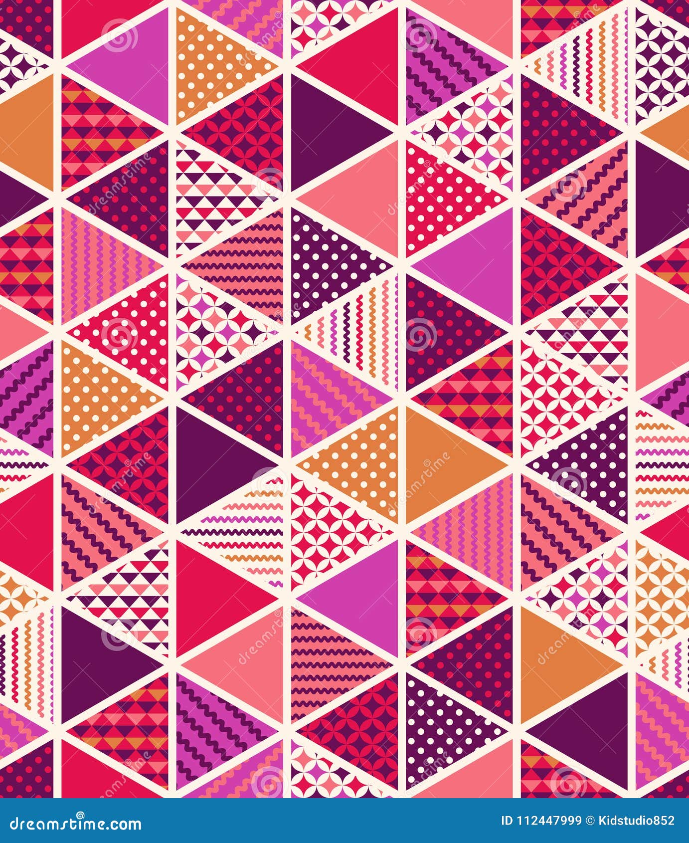 Triangular Tiles Pattern in Vibrant Color Stock Vector - Illustration ...