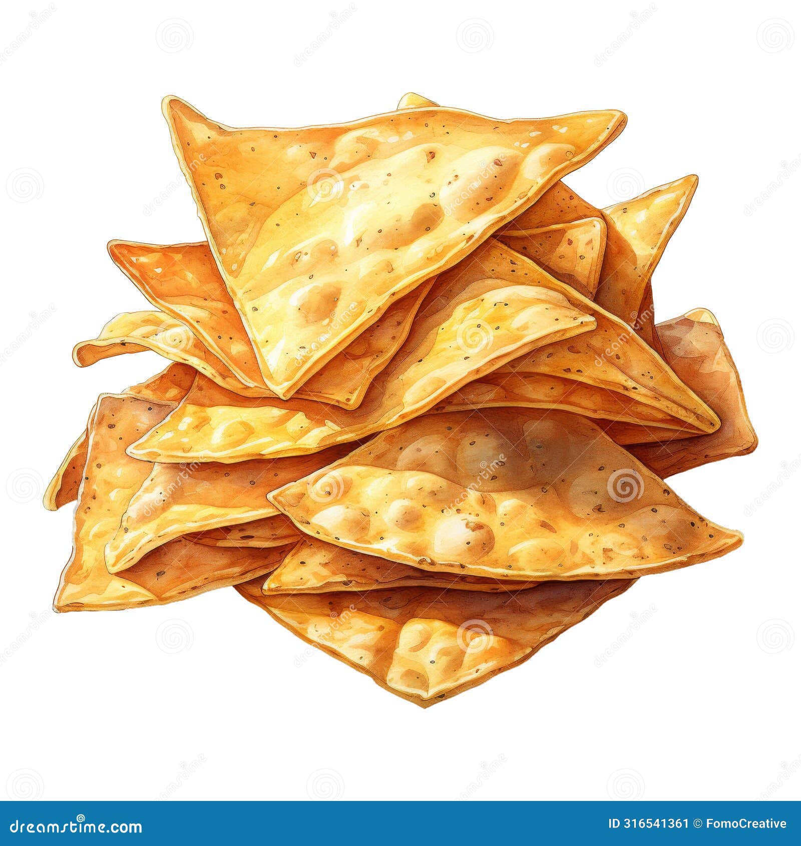 Triangular Tortilla Chips Stack Stock Image - Illustration of holiday ...