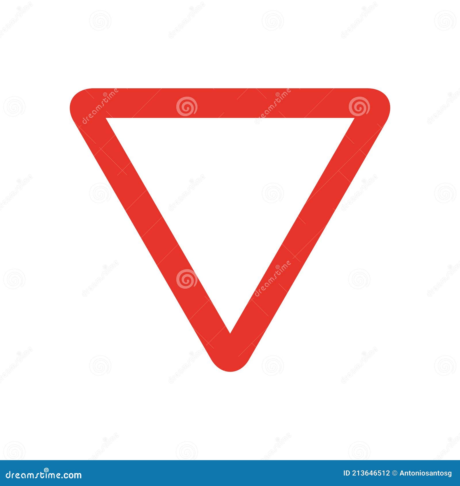 Triangular Traffic Signal In Yellow And Red, Isolated On White ...