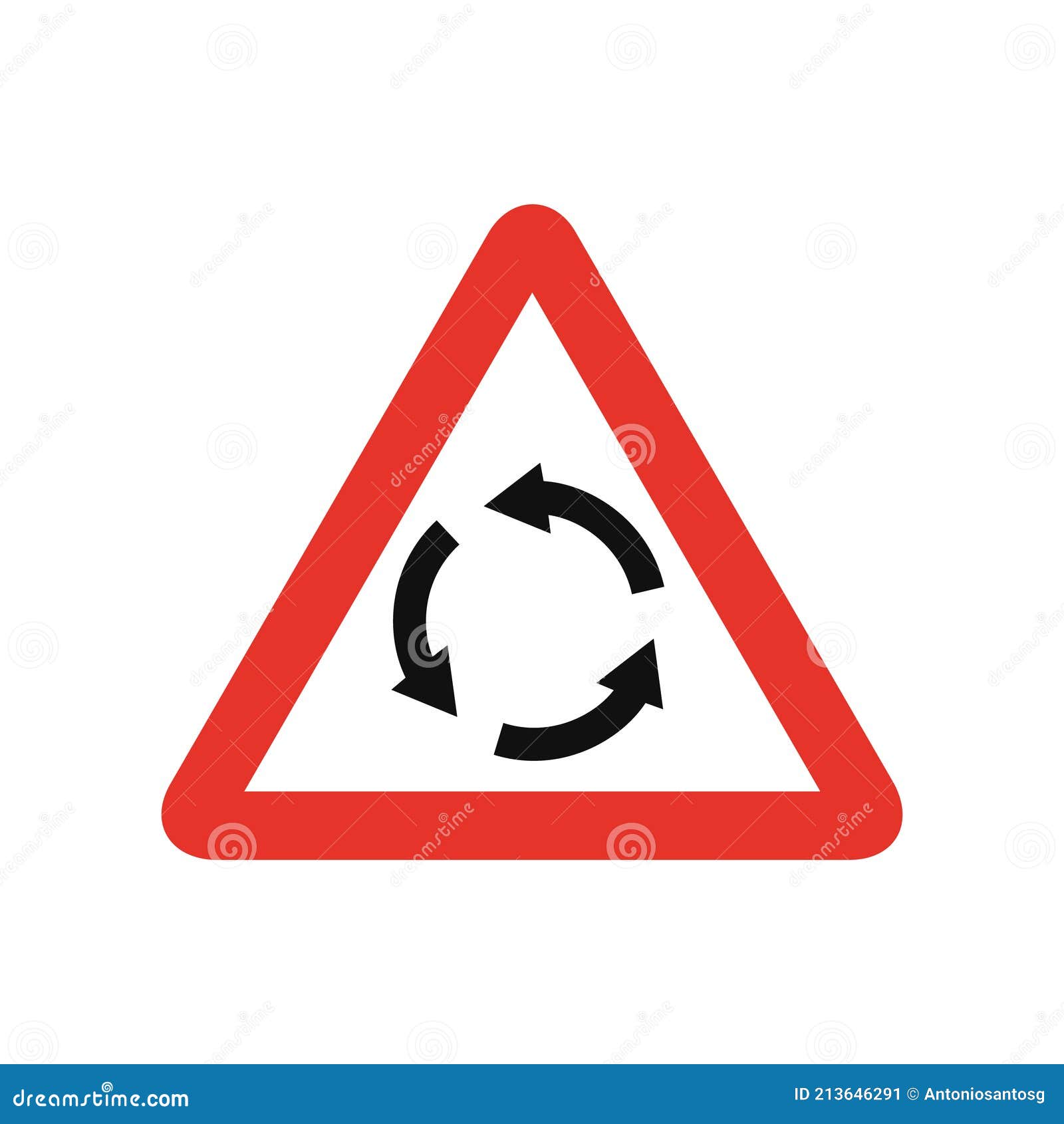 Roundabout Ahead Sign On Transparent Background Vector Illustration ...
