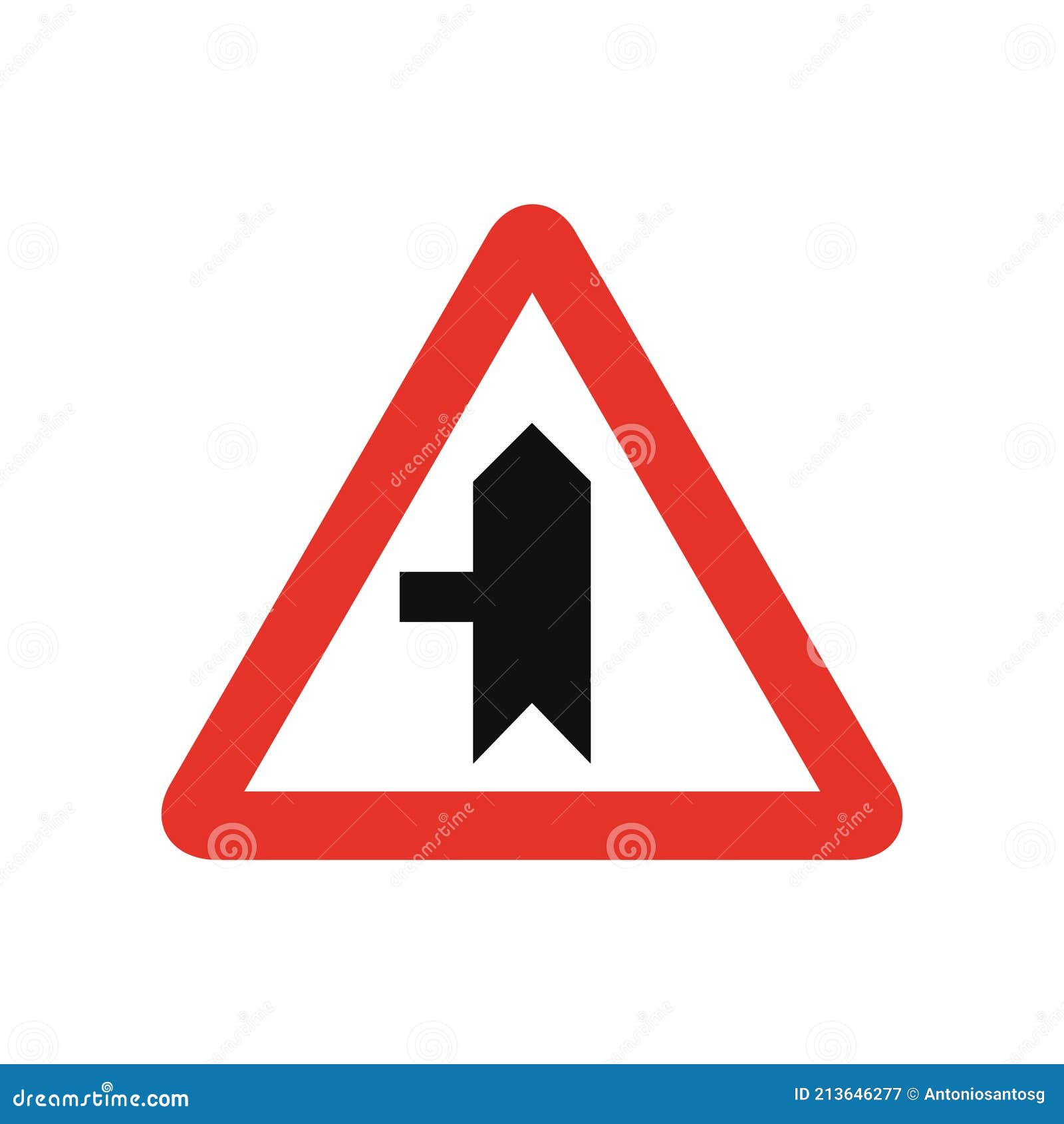 Side Road Junction On A Curve Left Symbol Sign, Vector Illustration ...