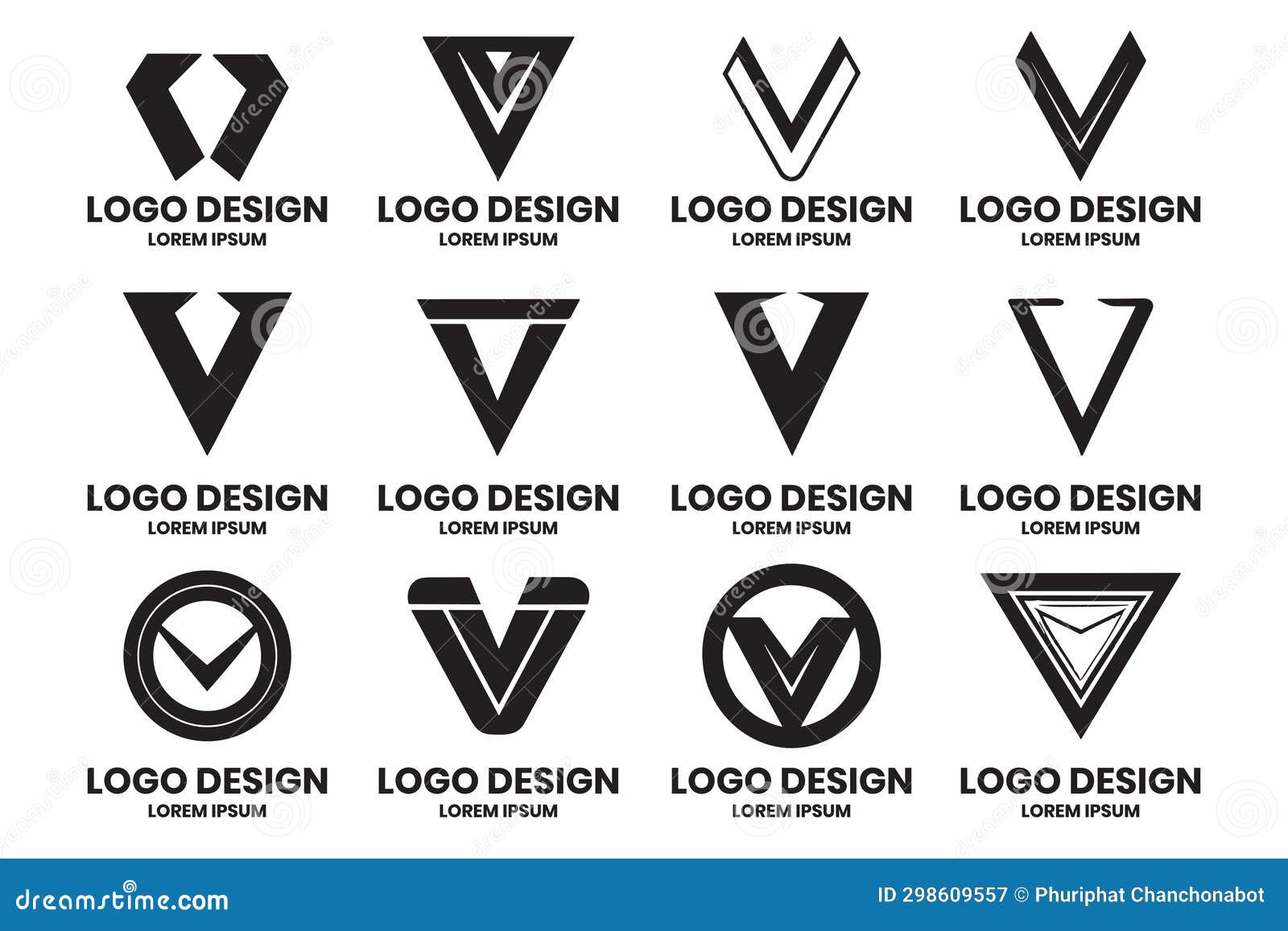 Triangular or V Shaped Logo in Modern Style for Decoration Stock Vector ...