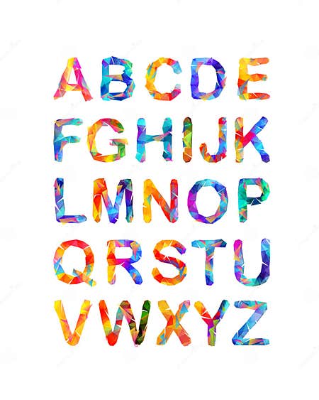 Triangular Vector Alphabet. Multicolored Letters Stock Vector ...
