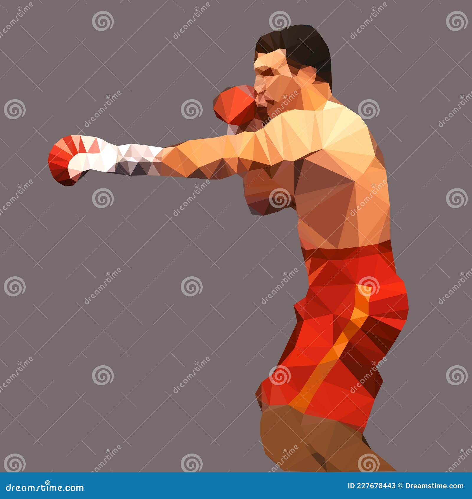 Triangular Vector Man the Fighter of Martial Arts. Boxer MMA. Stock ...