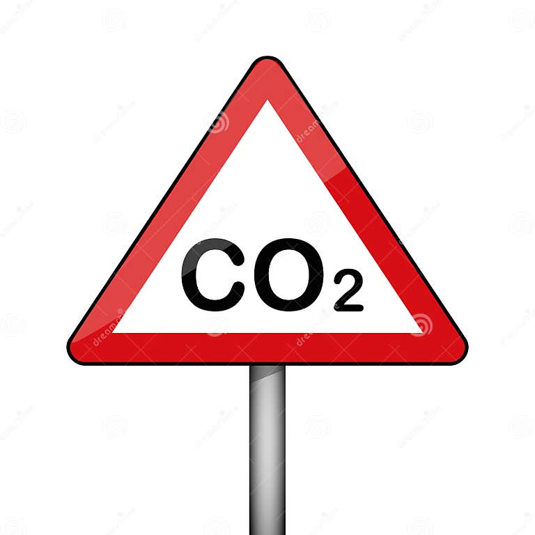 Triangular Warning Sign CO2 Environmental Pollution Stock Vector ...