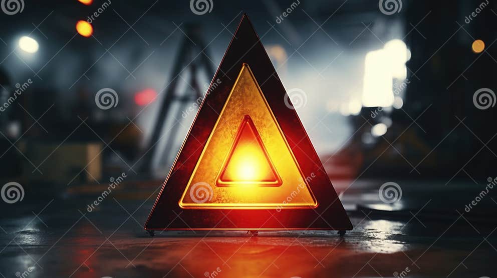 A Triangular Warning Sign Placed on a Table, Suitable for Safety or ...