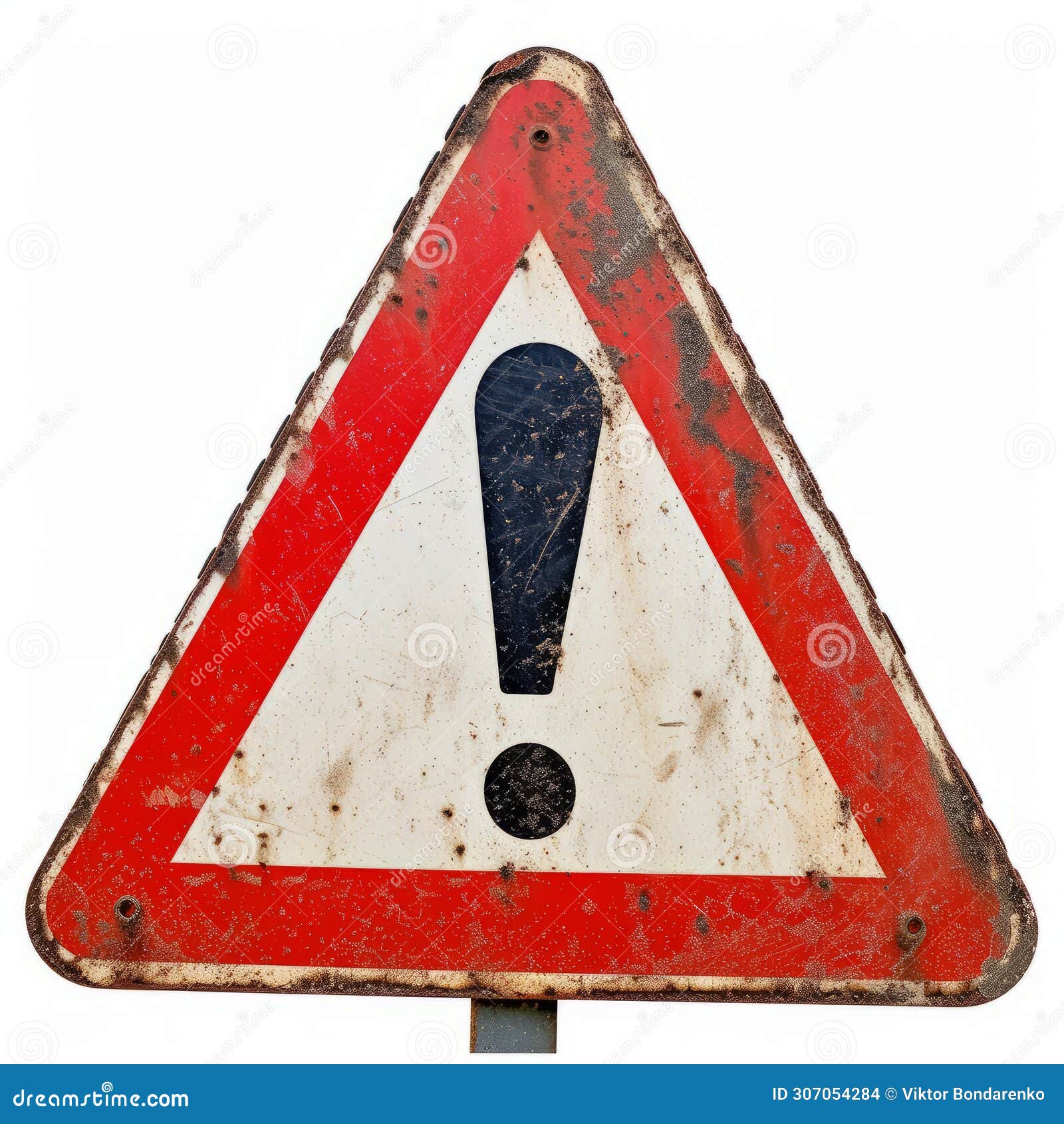 Triangular Warning Sign with Red Border, Black Exclamation Mark in the ...