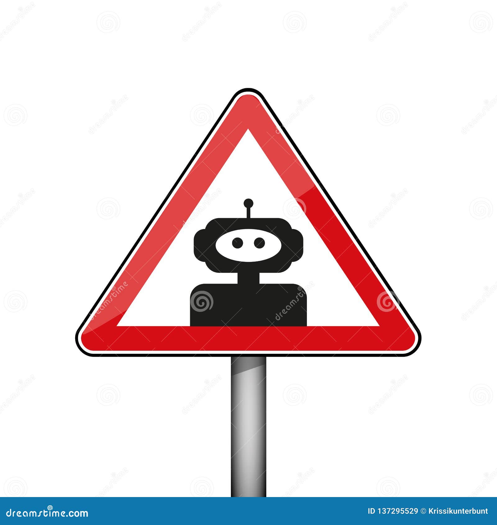 Triangular Warning Sign with Robot Stock Vector - Illustration of ... Triangular Warning Sign with Robot Stock Vector - Illustration of ...