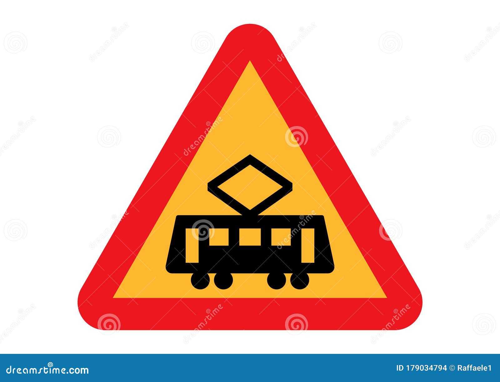 Caution Tram Signs Cartoon Vector | CartoonDealer.com #1709227